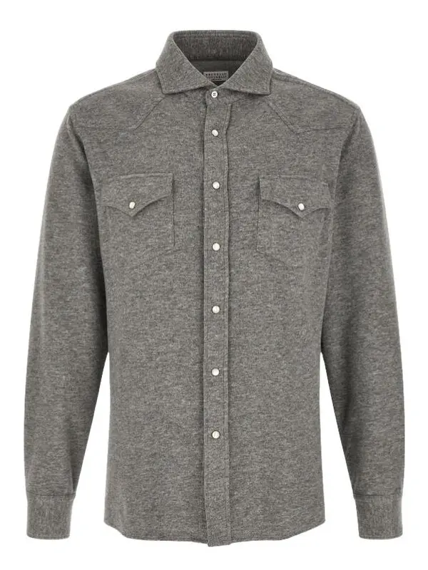 Brunello Cucinelli Western Shirt - Gray