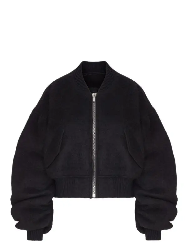 Rick Owens Cropped Oversized Bomber Jacket - Black