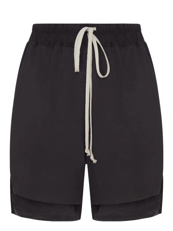 Rick Owens Drawstring Shorts With Extended Hem - Black