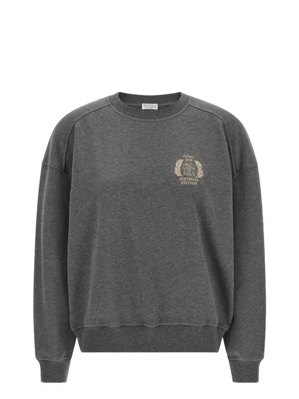 Brunello Cucinelli Logo Embroidered Sweatshirt - Black