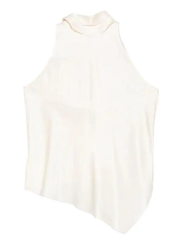 Brunello Cucinelli Asymmetrical Halterneck Top - White