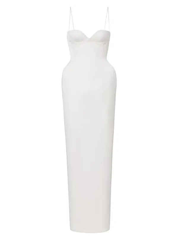 Magda Butrym Long-sleeved Evening Dress - White
