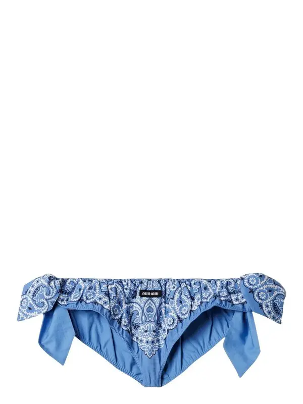 Miu Miu Printed Poplin Briefs - Light Blue/white