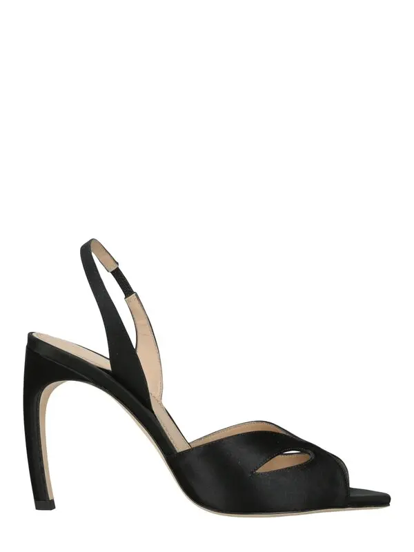 Victoria Beckham Satin Harlow Mask Slingback Heels 100 - Black