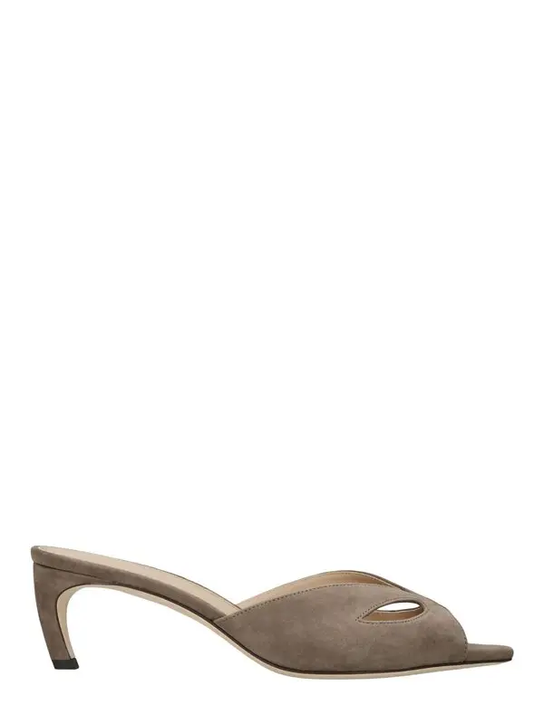 Victoria Beckham Suede Harlow Mask Mules 55 - Brown