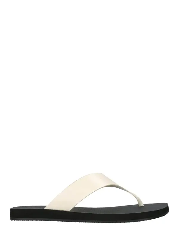 THE ROW Dune Classic Ginza Leather Flip Flops - White