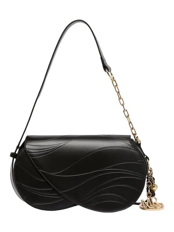 Marina Rinaldi Faux Leather Shoulder Bag - Black
