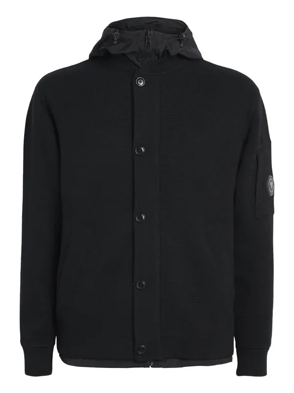 C.P. COMPANY Wool Reversible Hooded Jacket - Black