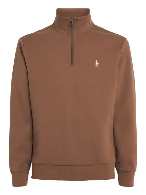Polo Ralph Lauren Polo Pony Quarter-zip Sweatshirt - Brown