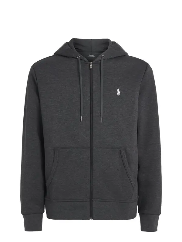 Polo Ralph Lauren Zip-up Hoodie With Embroidered Logo - Grey