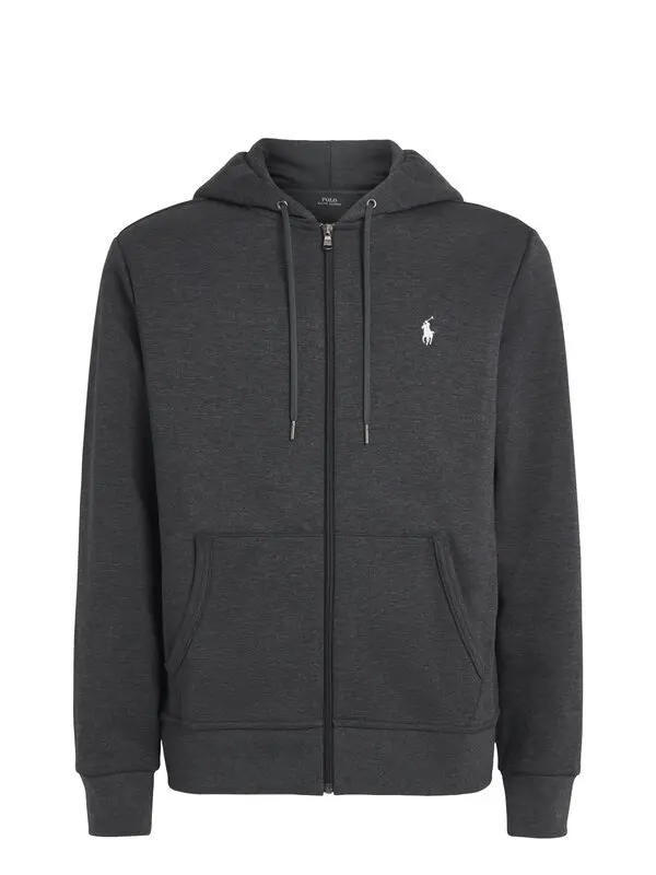 Polo Ralph Lauren Zip-up Hoodie With Embroidered Logo - Grey