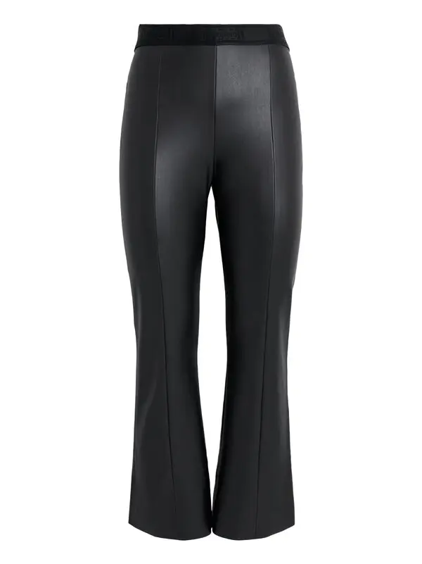 Wolford Faux Leather Cropped Slim Fit Trousers - Black
