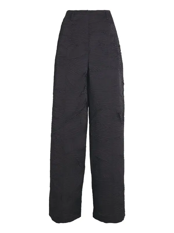 Ulla Johnson Crinkled Satin Wide-leg Trousers - Black