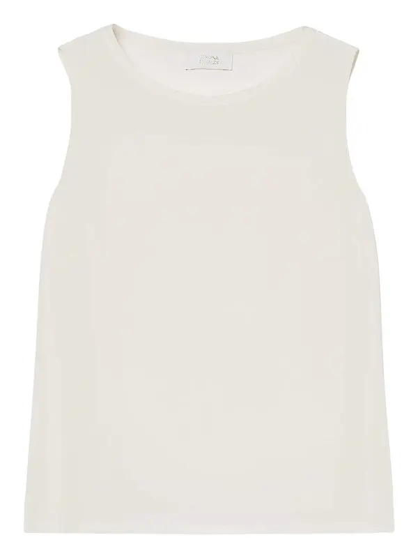 Marina Rinaldi Silk Sleeveless Top - Neutral