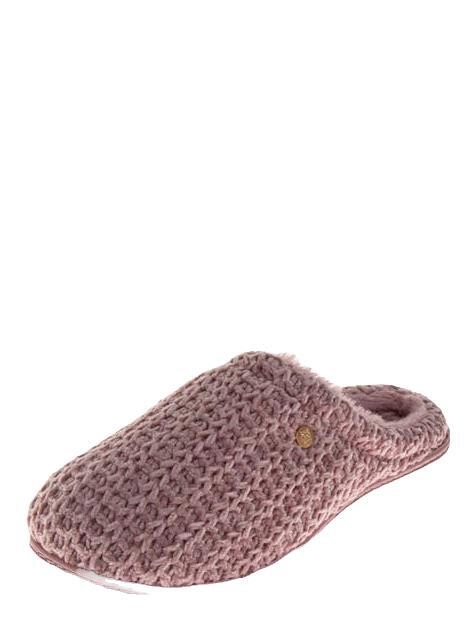 Badgley Mischka Textured Knit Clog Slippers - Pink
