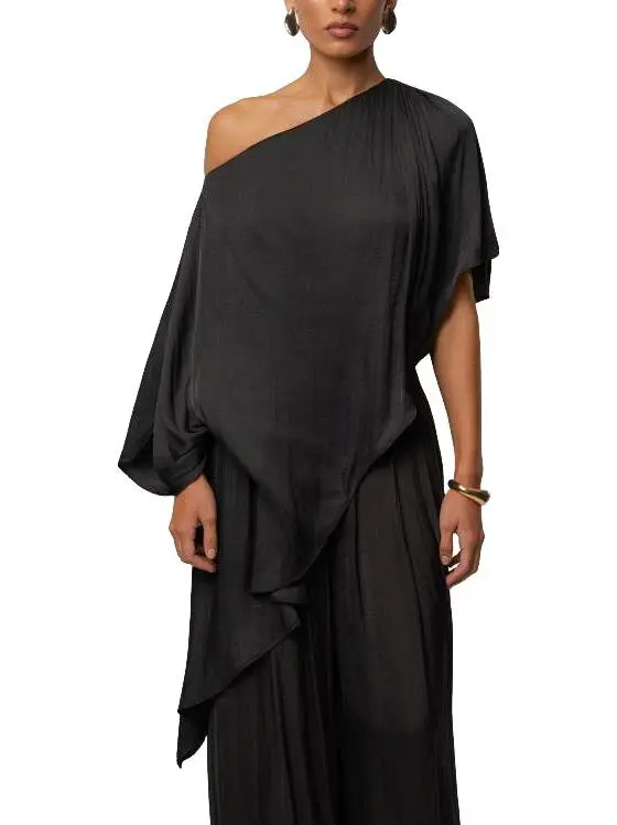 JLUXLABEL Brisa One Shoulder Top - Black