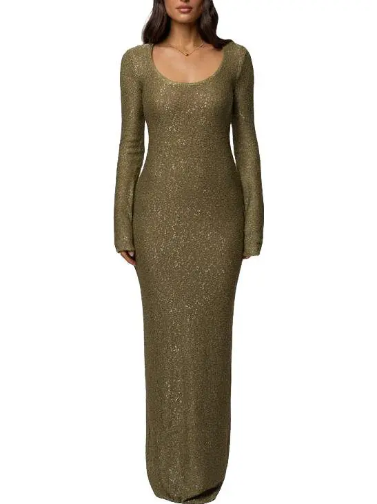 JLUXLABEL Muse Sequin Maxi Dress - Lime