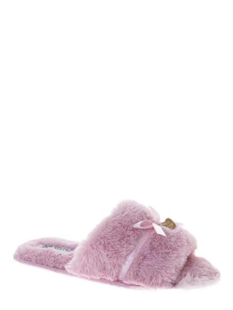Badgley Mischka Faux Fur Slide Slippers - Pink