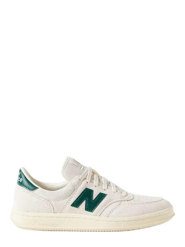 NEW BALANCE T500 Suede Sneakers With Leather Trims - White