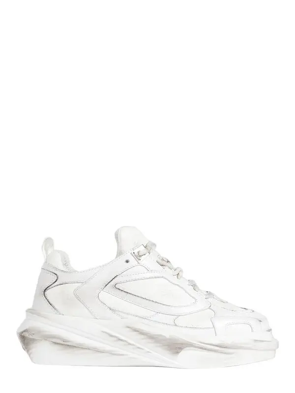 1017 Alyx 9sm Distressed Leather Exaggerated Sole Sneakers - White