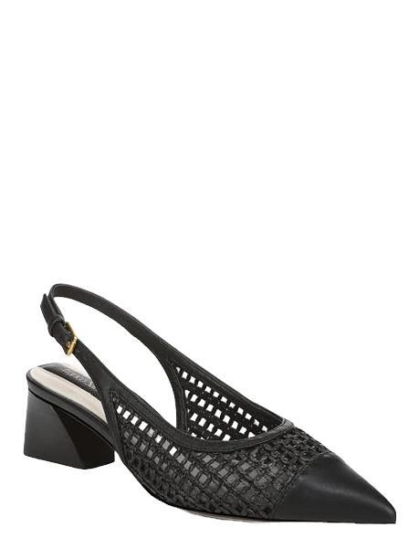 Franco Sarto Slingback Pointed Toe Pumps - Black/black