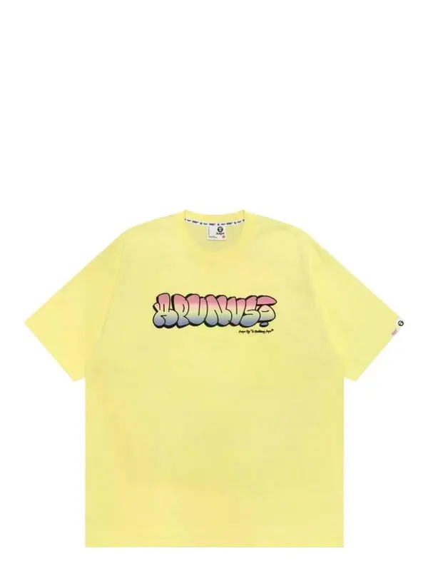 AAPE BY *A BATHING APE Aapeunvs Logo-print Graffiti-effect T-shirt - Yellow