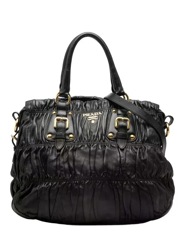 Prada Nappa Gaufre Satchel - Black