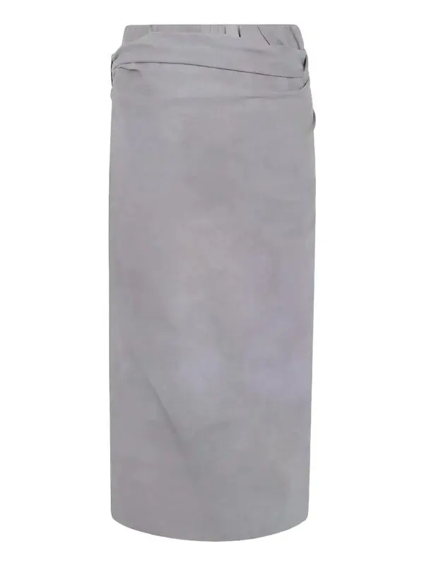 ZIGGY CHEN Draped Wrap Midi Skirt - Grey