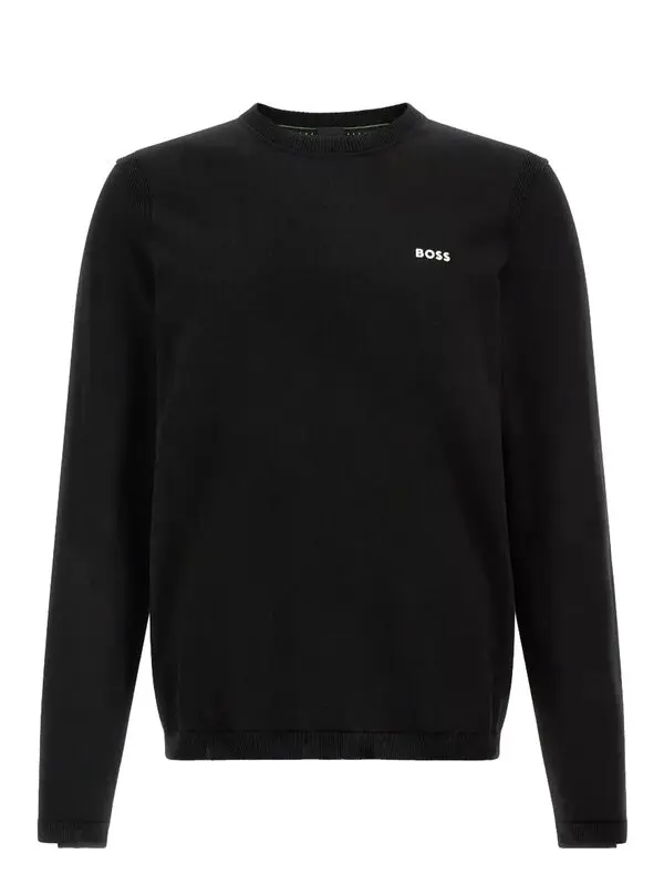 BOSS Ever Cotton T-shirt With Contrasting Logo - Black