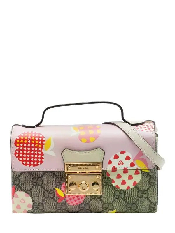 Gucci Mini Gg Supreme Monogram Les Pommes Padlock Satchel - Multicolour