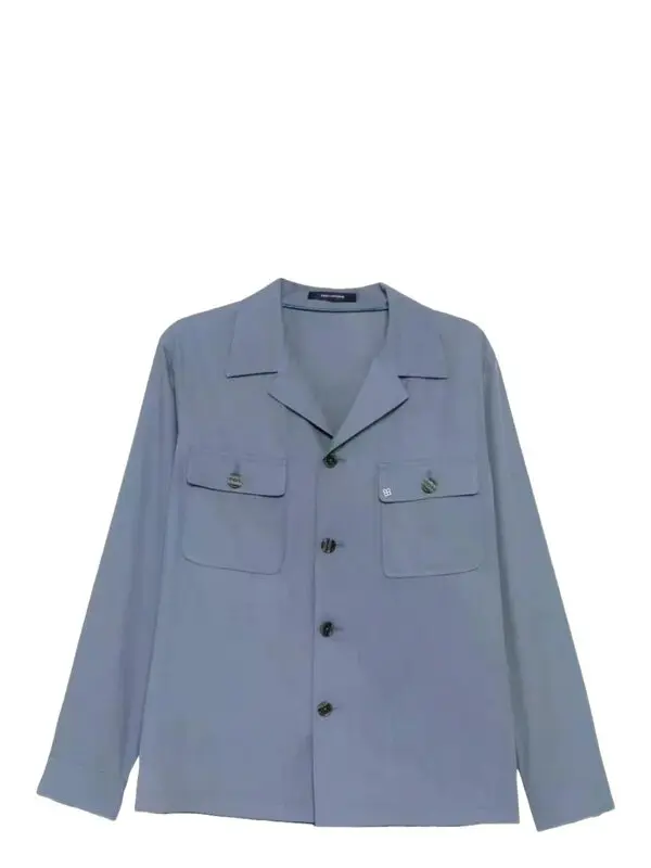 Tagliatore Barrow Patch-pocket Shirt Jacket - Blue