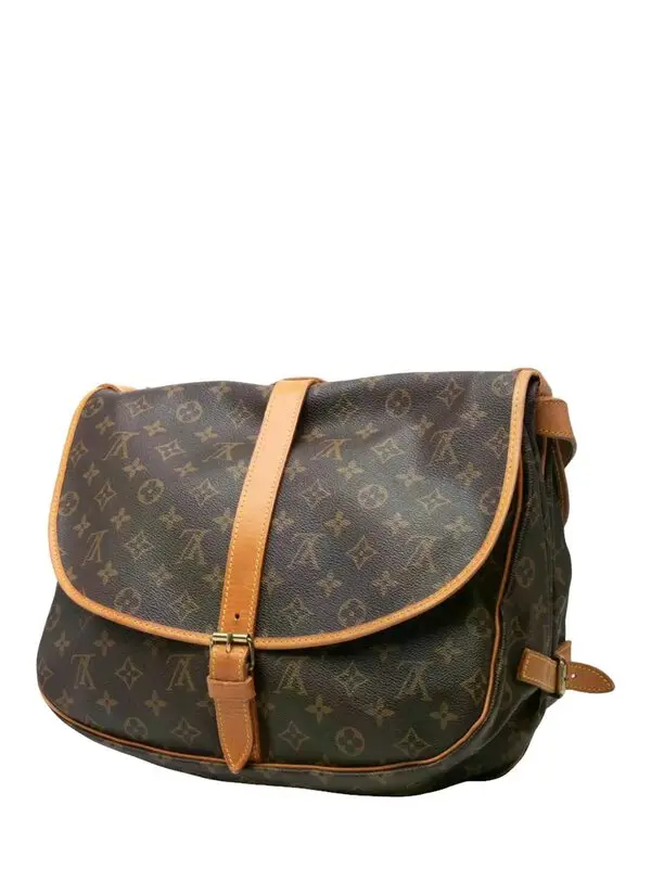 LOUIS VUITTON Monogram Saumur 35 Crossbody Bag - Brown