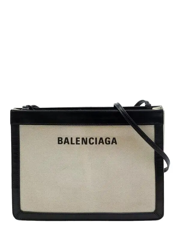 Balenciaga Canvas Pochette Crossbody Bag - Brown