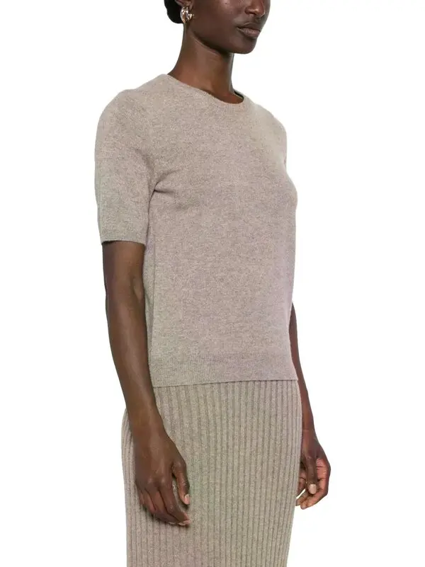 Eric Bompard Short-sleeved Knitted T-shirt - Neutrals