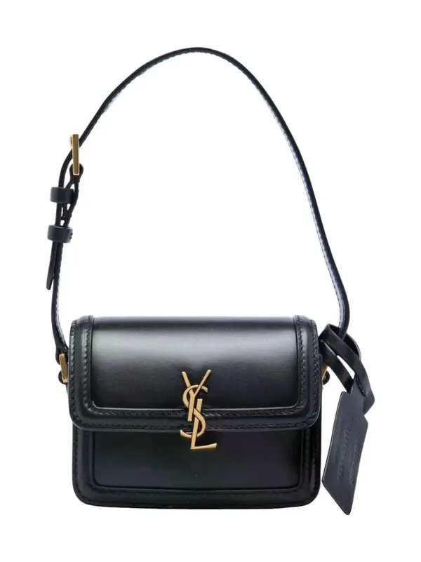 Saint Laurent Micro Calfskin Solferino Satchel - Black