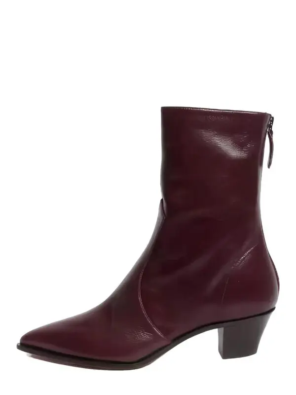 AQUAZZURA Brunswick Leather Ankle Boots - Red