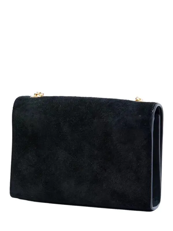 Saint Laurent Suede Monogram Kate Tassel Crossbody Bag - Black