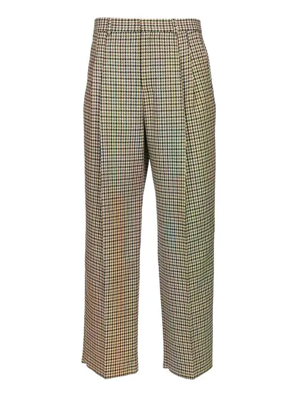 Emporio Armani Tartan-check Pleated Trousers - Neutrals