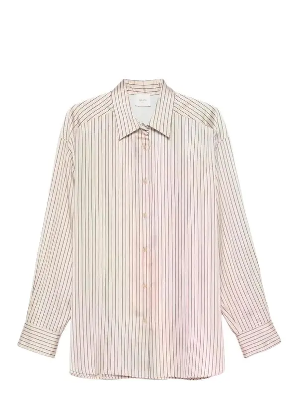 ALYSI Striped Long Sleeve Shirt - Neutrals