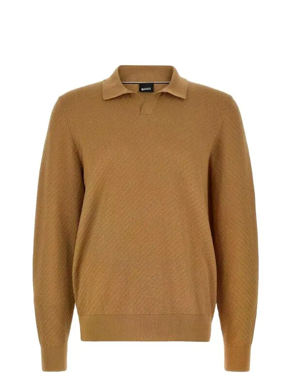 BOSS Lomarino Diagonal-knit Sweatshirt - Neutrals