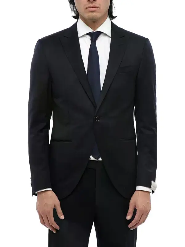 Corneliani Peak-lapel Single-breasted Jacket - Blue