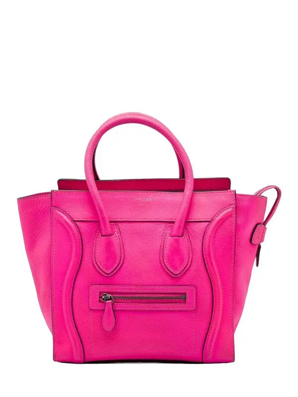 Celine Micro Drummed Calfskin Luggage Tote Bag - Pink