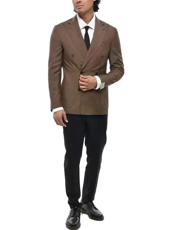 Corneliani Double-breasted Blazer - Brown