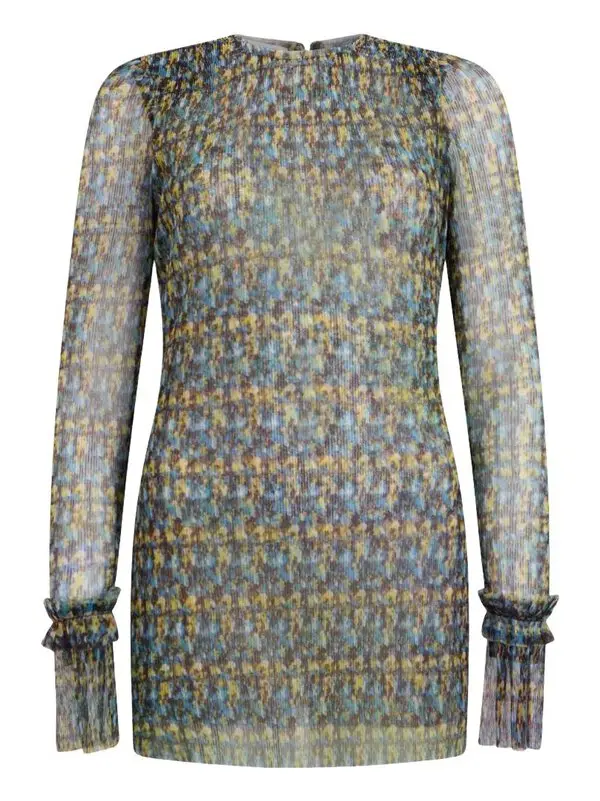 Philosophy Di Lorenzo Serafini Floral Print Frilled Sleeve Blouse - Blue