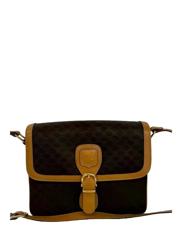 Celine Macadam Coated Canvas Crossbody Bag - Brown