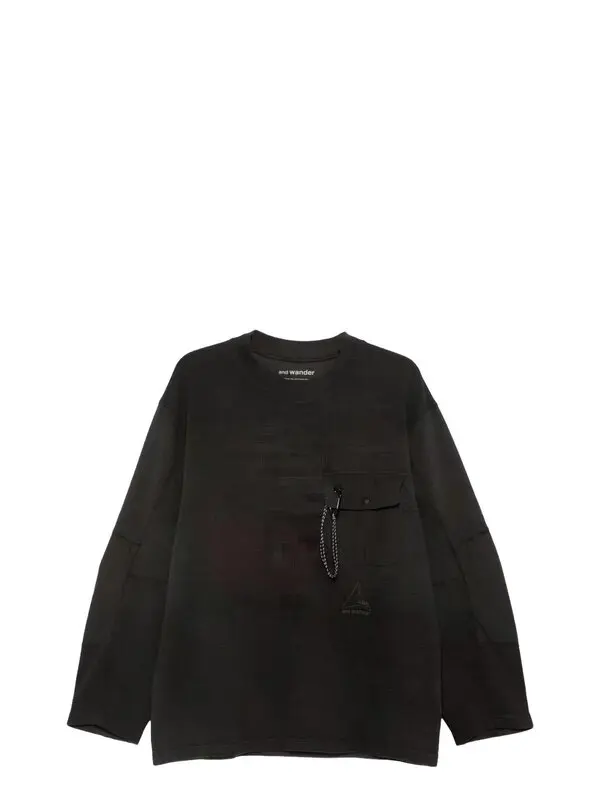 AND WANDER Flap-pocket Sweatshirt - Black