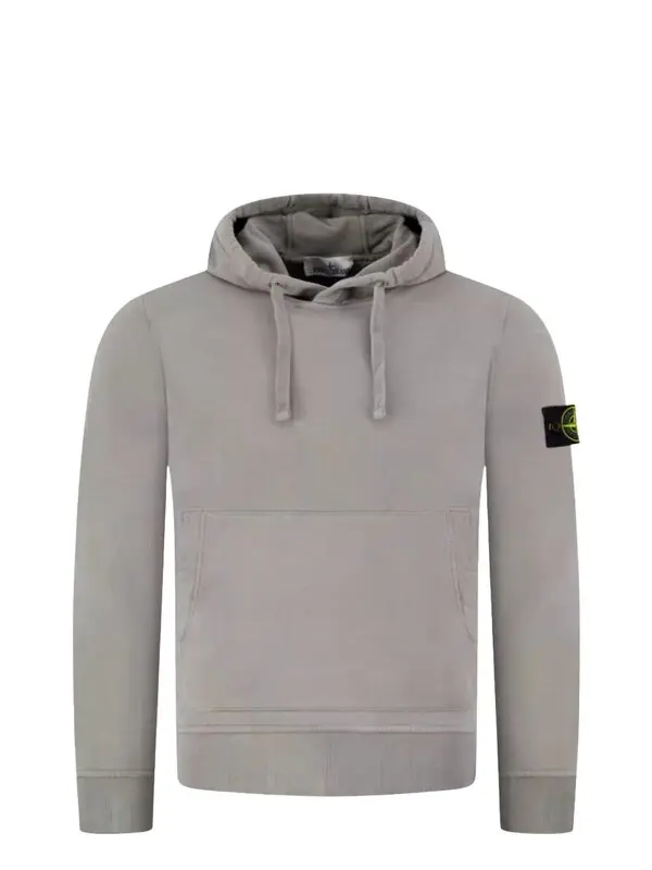 Stone Island Organic Cotton Fleece Hoodie - Grey