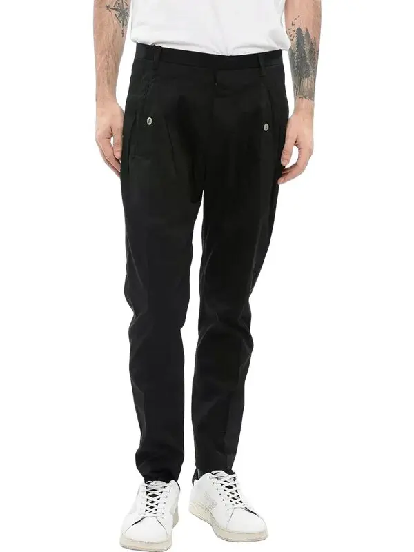 Corneliani Pleated Chino Trousers - Black