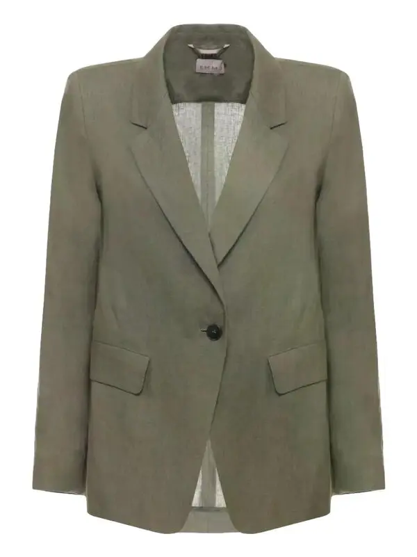 EMME Single-breasted Notched Lapel Jacket - Green