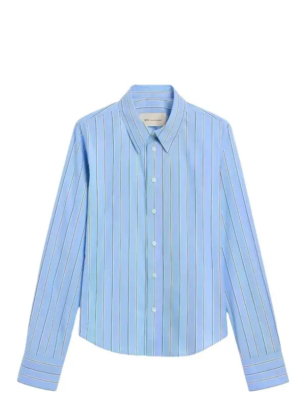 AMI Paris Vertical Stripe Shirt - Blue